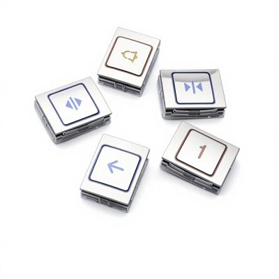 China Elevator Call Button Square Push Button Switch Stainless Steel DC24V LED Backlit Spare Parts for sale