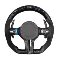 China Sports Design Customized Alcantara LED Carbon Fiber Steering Wheel for BMW M3M4M5X1-X6 for sale