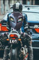 China LED Backpack Bluetooth Waterproof Hard Shell Iron Man Cool Motorcycle Riding Black LED Rider Backpack for sale