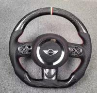 China Carbon Fiber Steering Wheel 44*44*25 Perfect Fit for BMW Mini Cooper R55/56/60 F55/56 for sale
