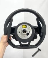 China 55cm Diameter True Carbon Fiber and Genuine Leather Steering Wheel for Audi R8 Full Series for sale