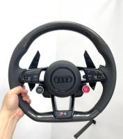 China 55cm Diameter True Carbon Fiber and Genuine Leather Steering Wheel for Audi R8 Full Series for sale