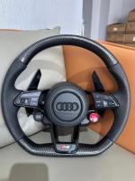 China 55cm Diameter True Carbon Fiber and Genuine Leather Steering Wheel for Audi R8 Full Series for sale