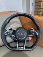 China 55cm Diameter True Carbon Fiber and Genuine Leather Steering Wheel for Audi R8 Full Series for sale