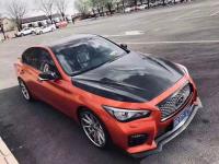 China Q50 Q50L Modified Carbon Fiber Cover REAL Carbon Series with GTR Style Opening Hole for sale