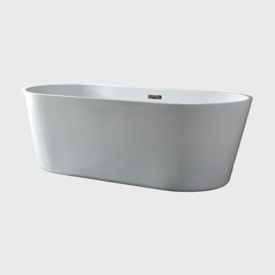China Made In China Oval Portable Bathtub For Adults Shower White Acrylic Artificial Stone Free Standing Bathtub for sale