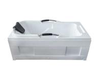 China Bathroom Freestanding Acrylic Soaking Tubs 59 Inch With Pillow And Armrest for sale