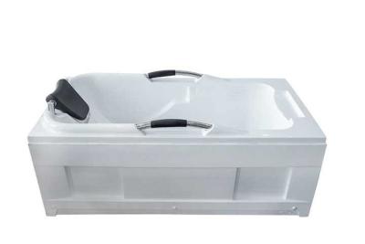 China Bathroom Freestanding Acrylic Soaking Tubs 59 Inch With Pillow And Armrest for sale