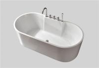 China Acrylic Wall Faced Freestanding Bath Back To Wall Modern Curved Bath Rectangular for sale