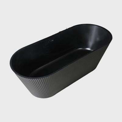 China 72x42 Modern Indoor Acrylic Black Corner Bathtub Freestanding Deep Soaking for sale