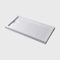 China Pure Resin Corner Shower Base Single Threshold 3 Wall Alcove Shower Tray 60 x 32 for sale