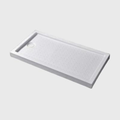 China Pure Resin Corner Shower Base Single Threshold 3 Wall Alcove Shower Tray 60 x 32 for sale