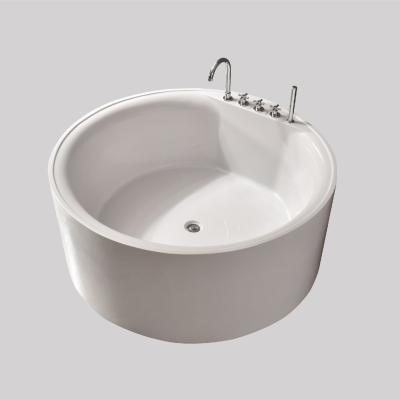 China Round Acrylic Freestanding Bath Tub White freestanding soaking bathtub for sale