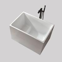 China Interior Decoration European Modern Square Smooth Freestanding Bathtub Pure Acrylic Bathtub for sale