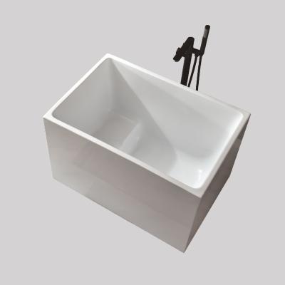 China Interior Decoration European Modern Square Smooth Freestanding Bathtub Pure Acrylic Bathtub for sale