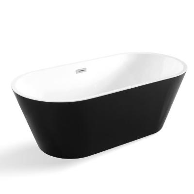 China Lightweight Multilayer Acrylic Black Corner Bathtub Free Standing Deep Soaking for sale