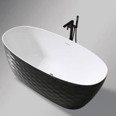 China Household Acrylic Black Corner Bathtub Stand Alone Stain Resistant OEM for sale
