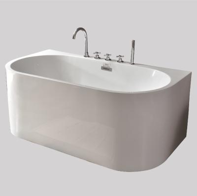 China Rectangular Freestanding Acrylic Back to Wall Bathtubs for Villa Hotel Bathrooms for sale