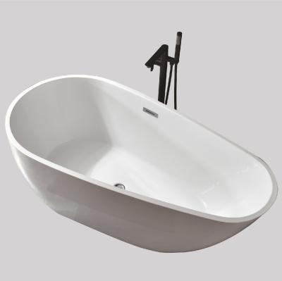 China Deep Soaking Oval Acrylic Free Standing Bathtubs Solid Glossy Freestanding Jetted Whirlpool Tub for sale