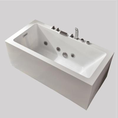 China White Soaking Acrylic Jetted Drop In Whirlpool Tub for Hotel Bath 60inch for sale