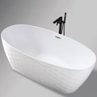 China Scratch Resistant Oval White Acrylic Standing Soaking Tub ISO9001 Certified for sale