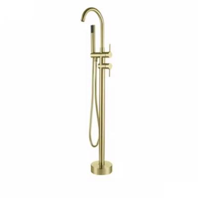 China Commercial Deck Mount Tub Faucet Brass Brushed Gold Bronze Custom for sale