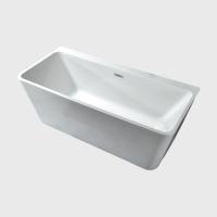 China Alkali Free White Acrylic Back To Wall Bathtubs Freestanding Deep Soaking 1400mm for sale