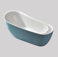 China Contemporary Blue Freestanding Whirlpool Bath 1800mm Single Ended for sale