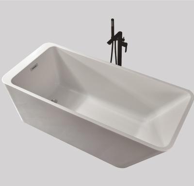 China Contemporary White Acrylic Jetted Free Standing Tub Soaking Bathtub for sale