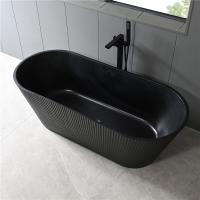 China Modern Black Acrylic Drop In Bathtubs Embedded Soaking With Overflow 60 X 42 for sale