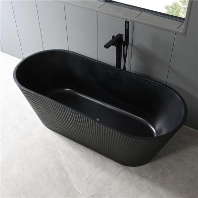 China Modern Black Acrylic Drop In Bathtubs Embedded Soaking With Overflow 60 X 42 for sale