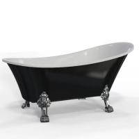 China Homestays Corner Black Clawfoot Bathtub Freestanding Slipper Tub 72x42 for sale