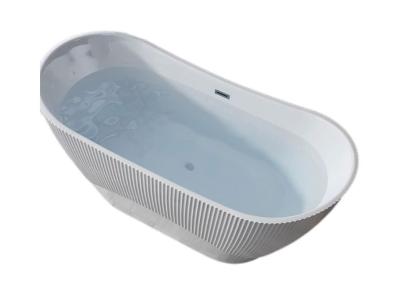 China Stain Resistant Bathroom Acrylic Slipper Bathtub Freestanding Soaking White Custom for sale
