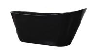 China 1700mm High Gloss Freestanding Acrylic Slipper Bath Soaking Tub Black for sale