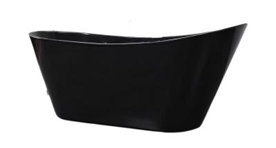 China 1700mm High Gloss Freestanding Acrylic Slipper Bath Soaking Tub Black for sale