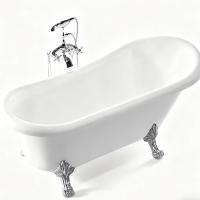 China Easy to Clean and Durable Customizable Size Acrylic Slipper Bathtub for Modern Bathrooms for sale
