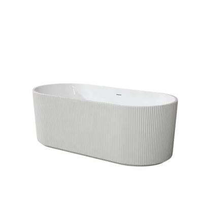 China Contemporary Oval Design Acrylic Slipper Bathtub with Overflow and 5-year Warranty Freestanding Soaking Tub for sale