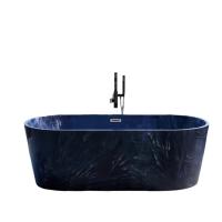 China Luxury Modern Freestanding Acrylic Slipper Bathtub 1700x750x720mm Blue Marble Stone with 5-year Warranty for sale