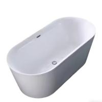 China Freestanding Acrylic Slipper Bathtub with Anti-slip Bottom 1500x750x720mm and 5-year Warranty for sale