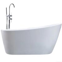 China Luxury Acrylic Free Standing Bathtub with Runway Design and Ground Drainage for Family Villa and Hotel Bathroom for sale