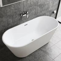 China Freestanding Bath Tub Oval Bathtub for Indoor Soaking in Hotels and Villas or Household Linear Design White Tub for sale