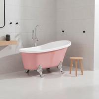 China Modern Freestanding BathTub Oval Bathtub With Claw Feet for Indoor Soaking in Hotels and Villas or Household PINK Vintage Tub for sale