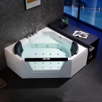 China Luxury Corner Whirlpool Bathtub with LED Light and Acrylic Material for 2 Persons, Size 1500x750x720mm for sale