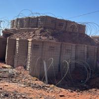 China Earth Filled Concertainer For Galfan Welded Gabion Box As Military Hesco Barriers for sale