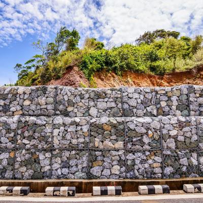 China High Galvanized Woven Gabion Baskets With Wire 2.7mm / Edge Wire 3.4mm For Retaining Wall for sale