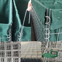 China 3*3 Inches Square Hole Military Hesco Bastion Barrier Folded Galvanized Welding for sale