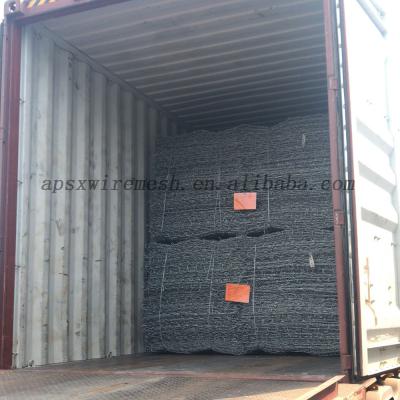 China Mesh Type 8x10cm Hexagonal Gabion Box Slope Protection Pvc Coated for sale