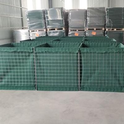 China Galvanized Welding Anti-corrosion HESCO Defensive Military Barrier Wall With Dark Green In Canada for sale