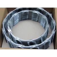 China Silver Gray Razor Barbed Blade Wire Effective Perimeter Protection for sale