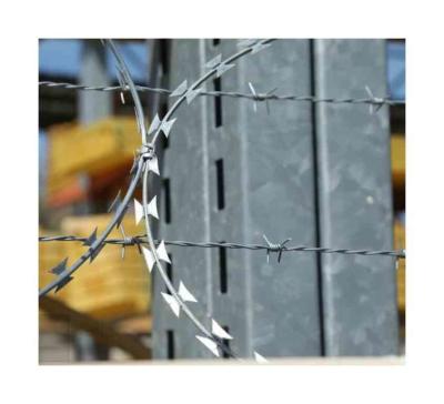 China Fence Barbed Wire Galvanized Protection Steel Wire 500 Meters Razor Blade Galvanized Single Razor for sale